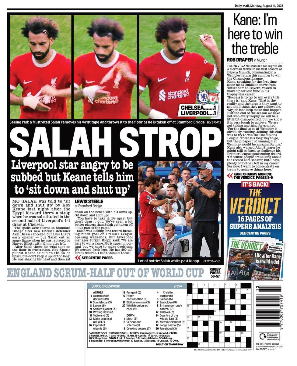 Monday's back pages - BBC Sport