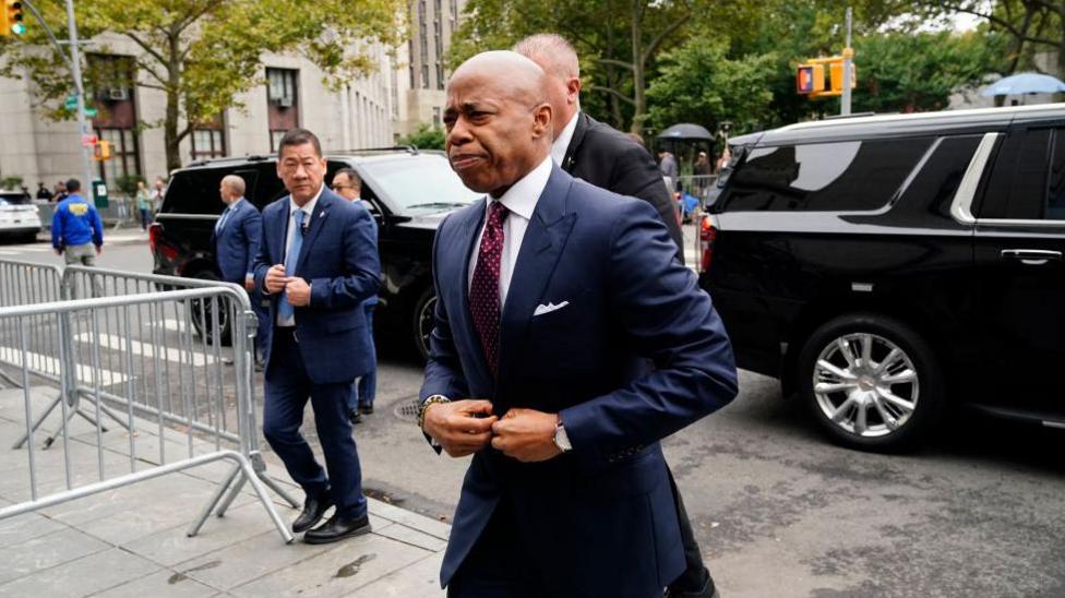 NYC Mayor Eric Adams pleads not guilty to bribery charges - BBC News