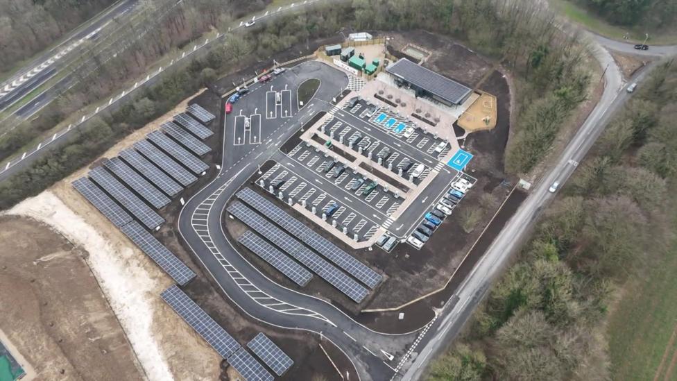 EV charging 'superhub' to be built at A303 Chicklade services - BBC News