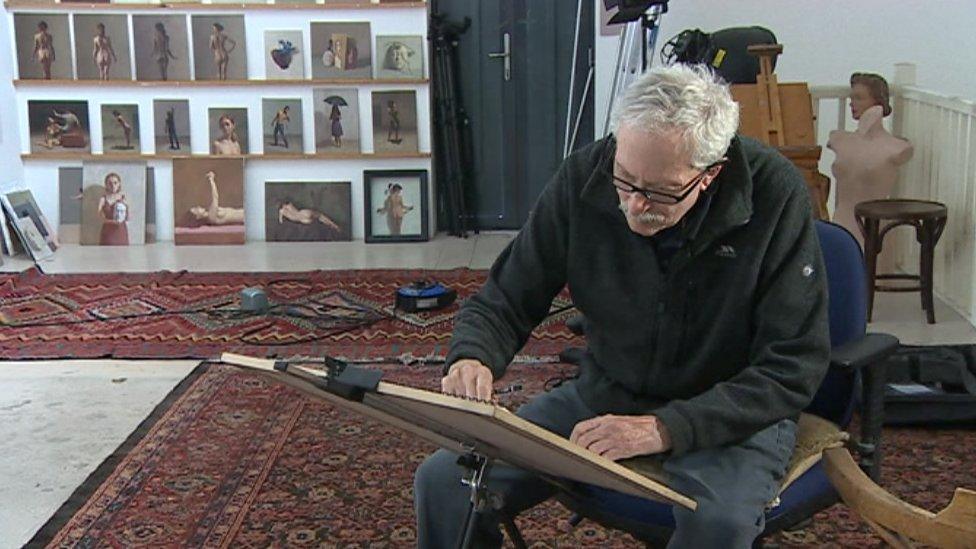 Harry Holland paintings on show in Cardiff exhibition - BBC News