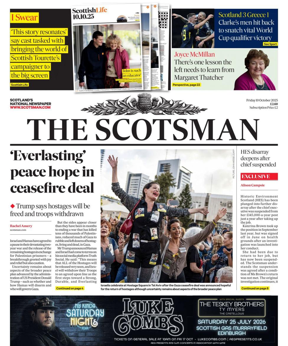 Scotland's papers: 'A new hope' and 'Trump's peace' - BBC News
