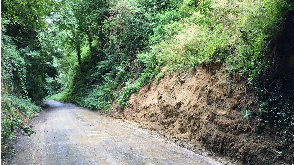 Chinnock Hollow: No money left to repair road closed by landslide - BBC ...