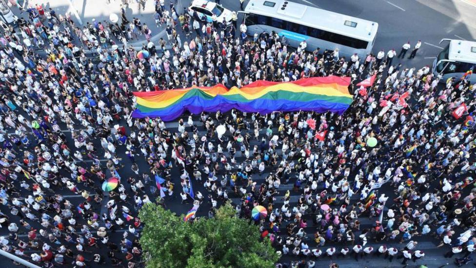 Hungary bans LGBT Pride marches sparking protests - BBC News