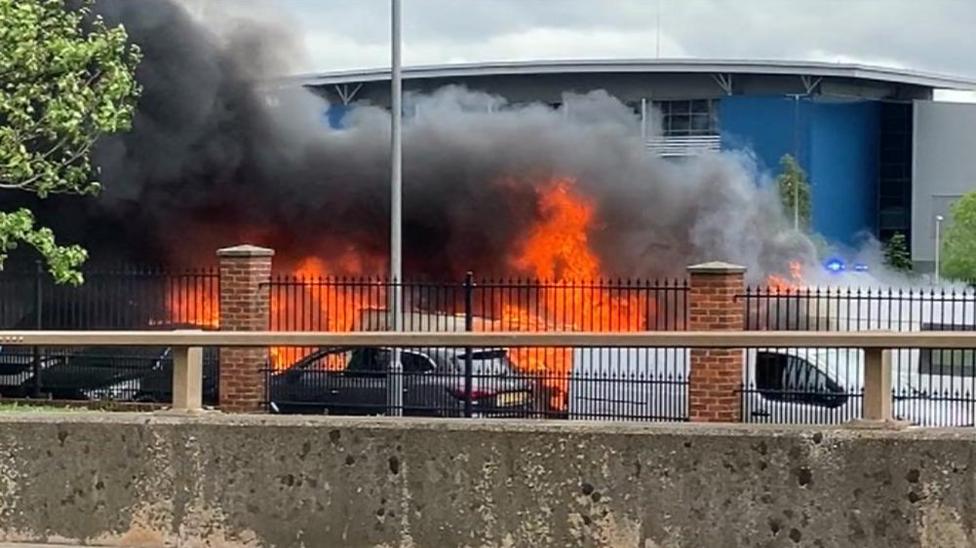 Electric vehicle 'possibly started' Bristol car dealership fire - BBC News