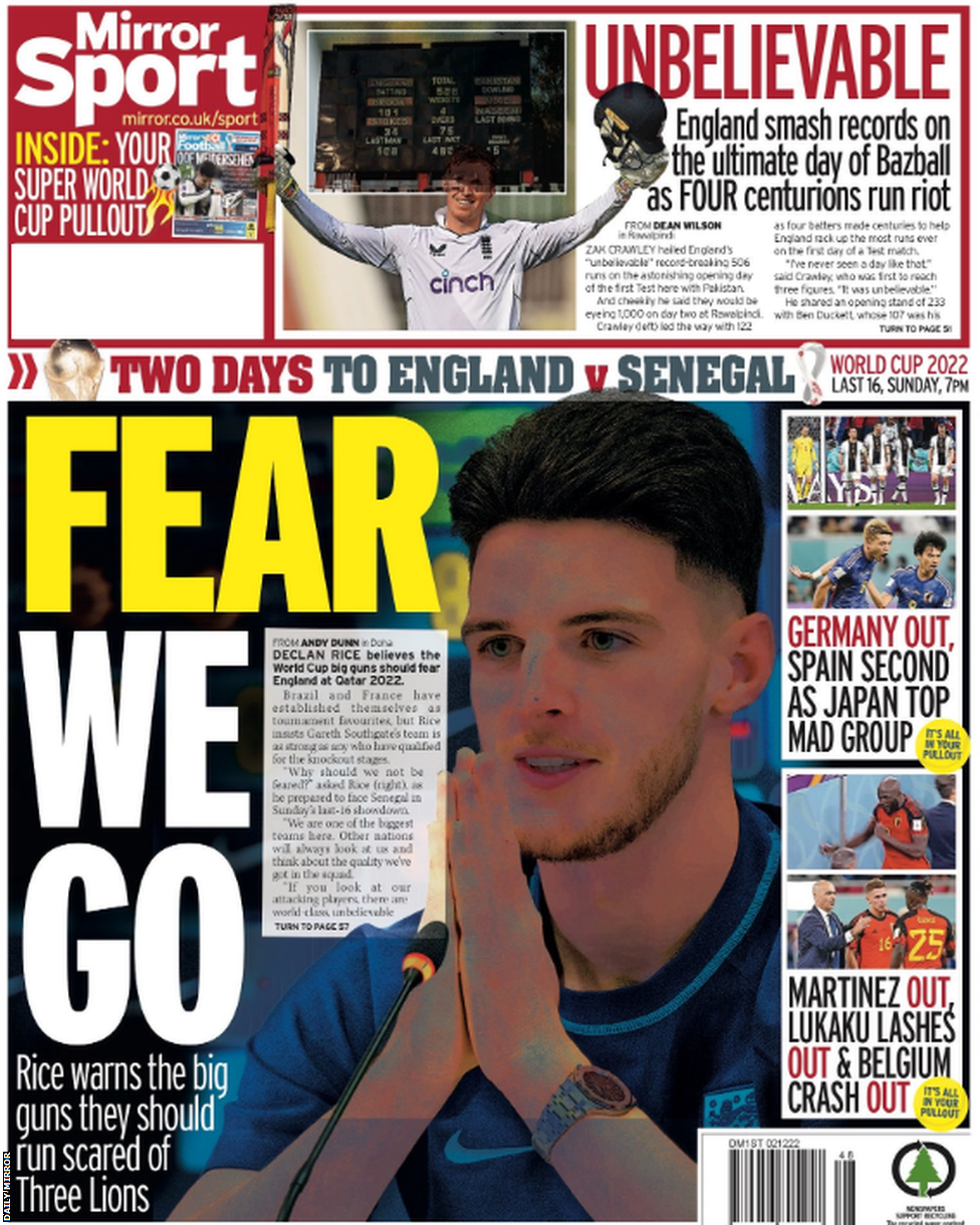 Friday's papers - BBC Sport