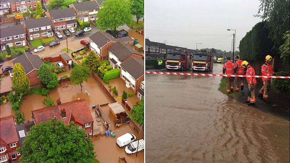 Flash floods strike Poynton, Disley and Stockport - BBC News