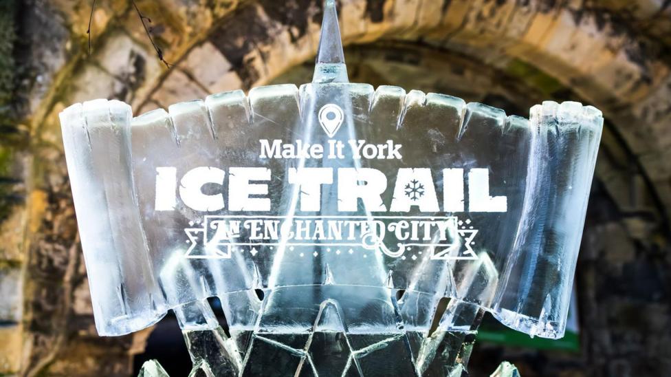 Ice sculpture trail returns to York city centre - BBC News