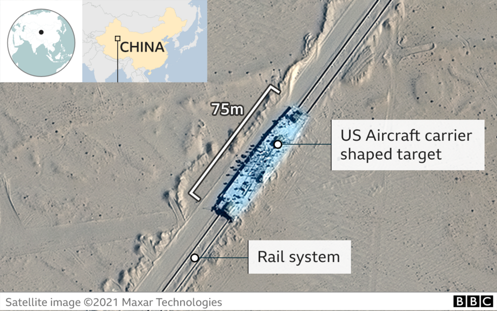 Satellite images appear to show mock-up US warships in China desert ...
