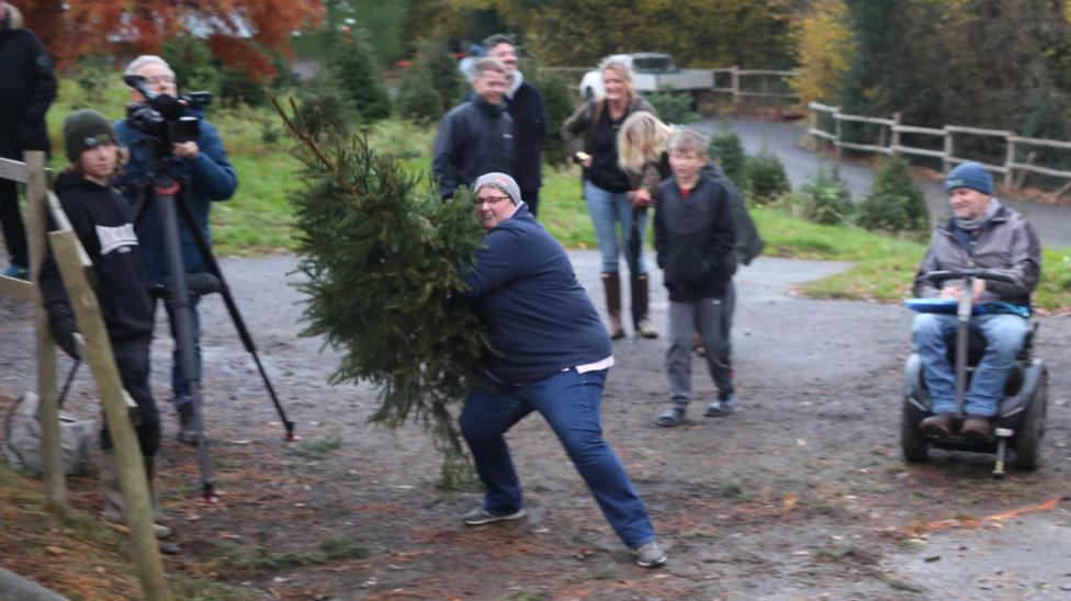 Catsfield Christmas tree flingers winners announced - BBC News