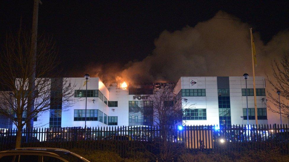 Fire at Goodyear Dunlop offices in Birmingham - BBC News