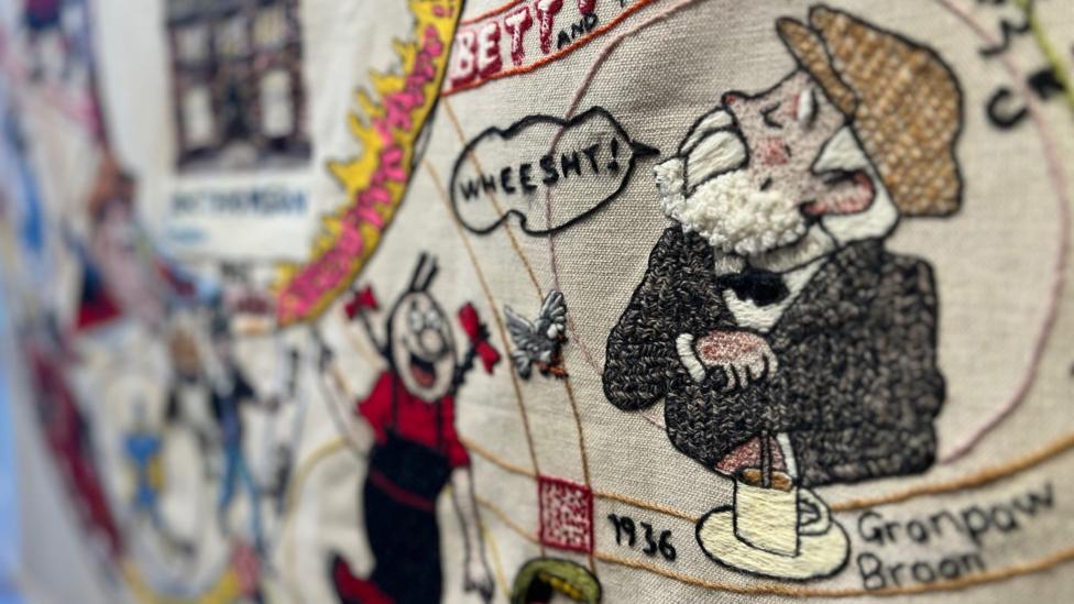 Dundee Tapestry: Stitchers' labour of love to city unveiled - BBC News