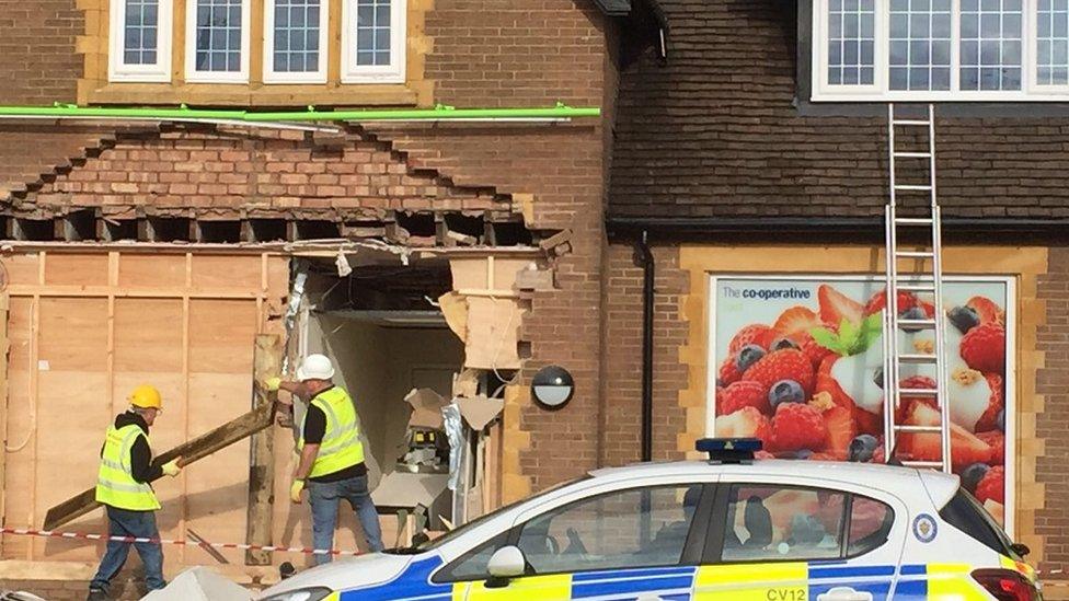 Cash machine bulldozed in Coventry raid - BBC News