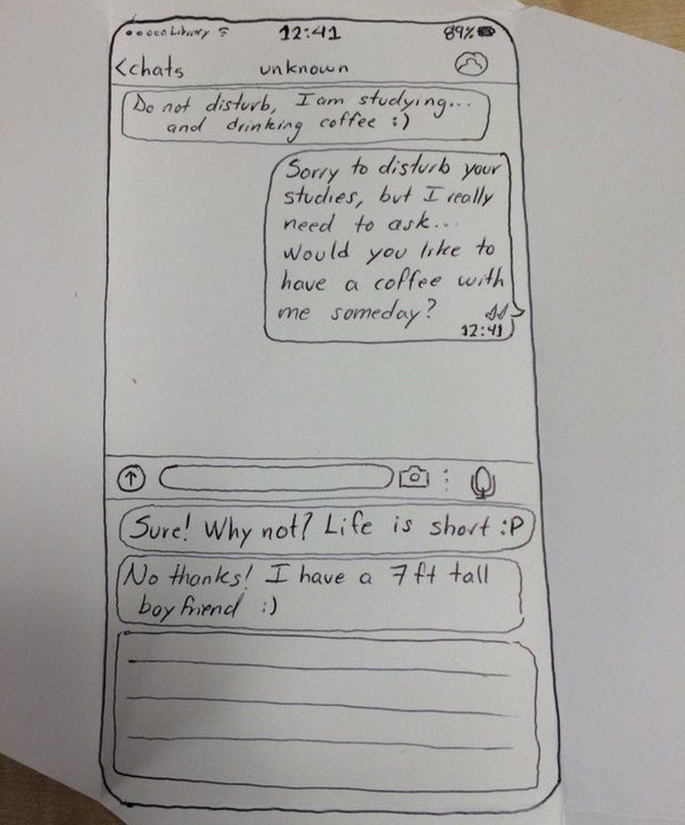 WhatsApp-style date request from student goes viral - BBC News