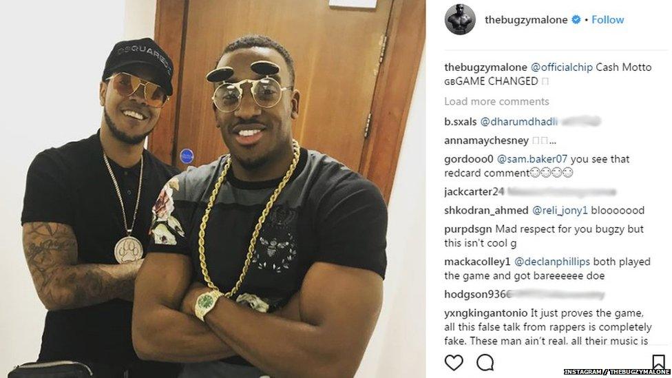 Chip and Bugzy Malone pictured together after years of beef - BBC News