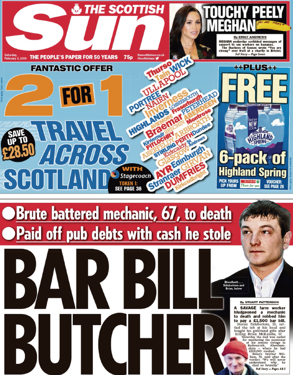 Scotland's papers: Brian McKandie murder and Dundee job losses - BBC News