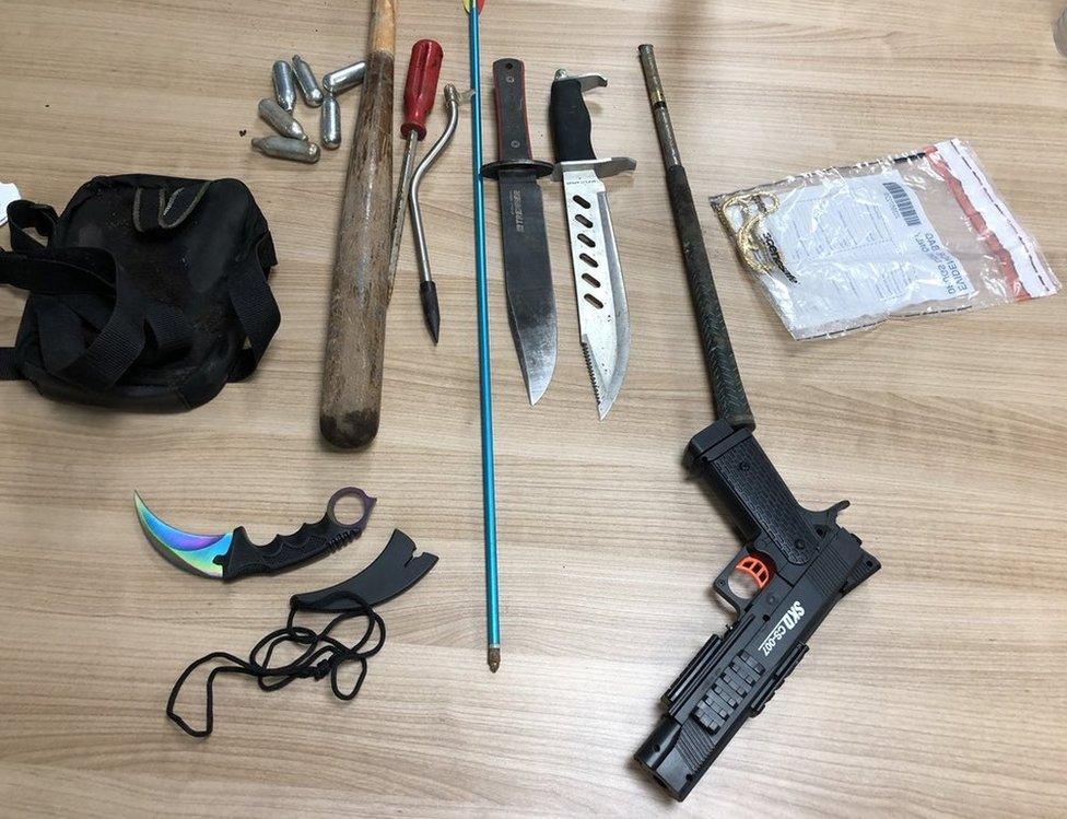 Runcorn 'knife sweep' finds samurai sword near community centre - BBC News