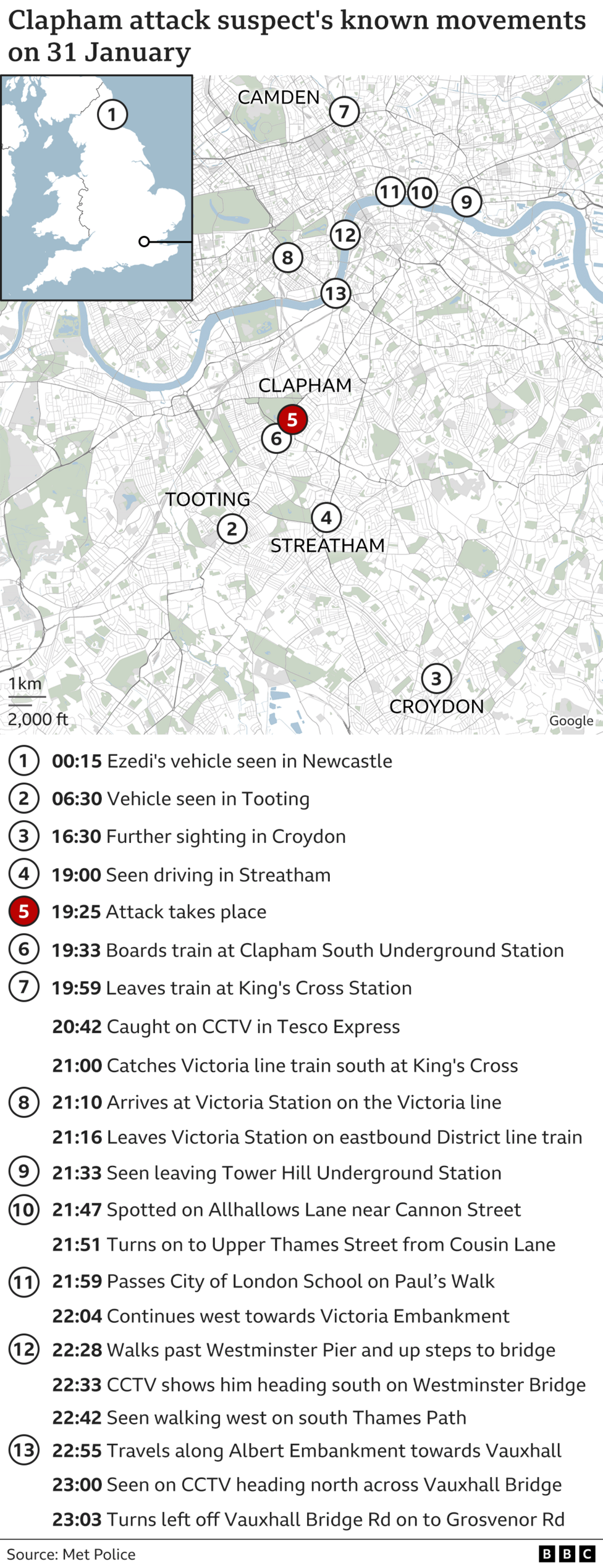 Clapham attack suspect arranged to meet victim, police believe - BBC News