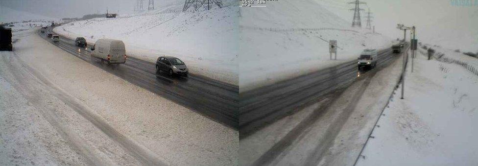 Snow and ice affects travel in Scotland - BBC News