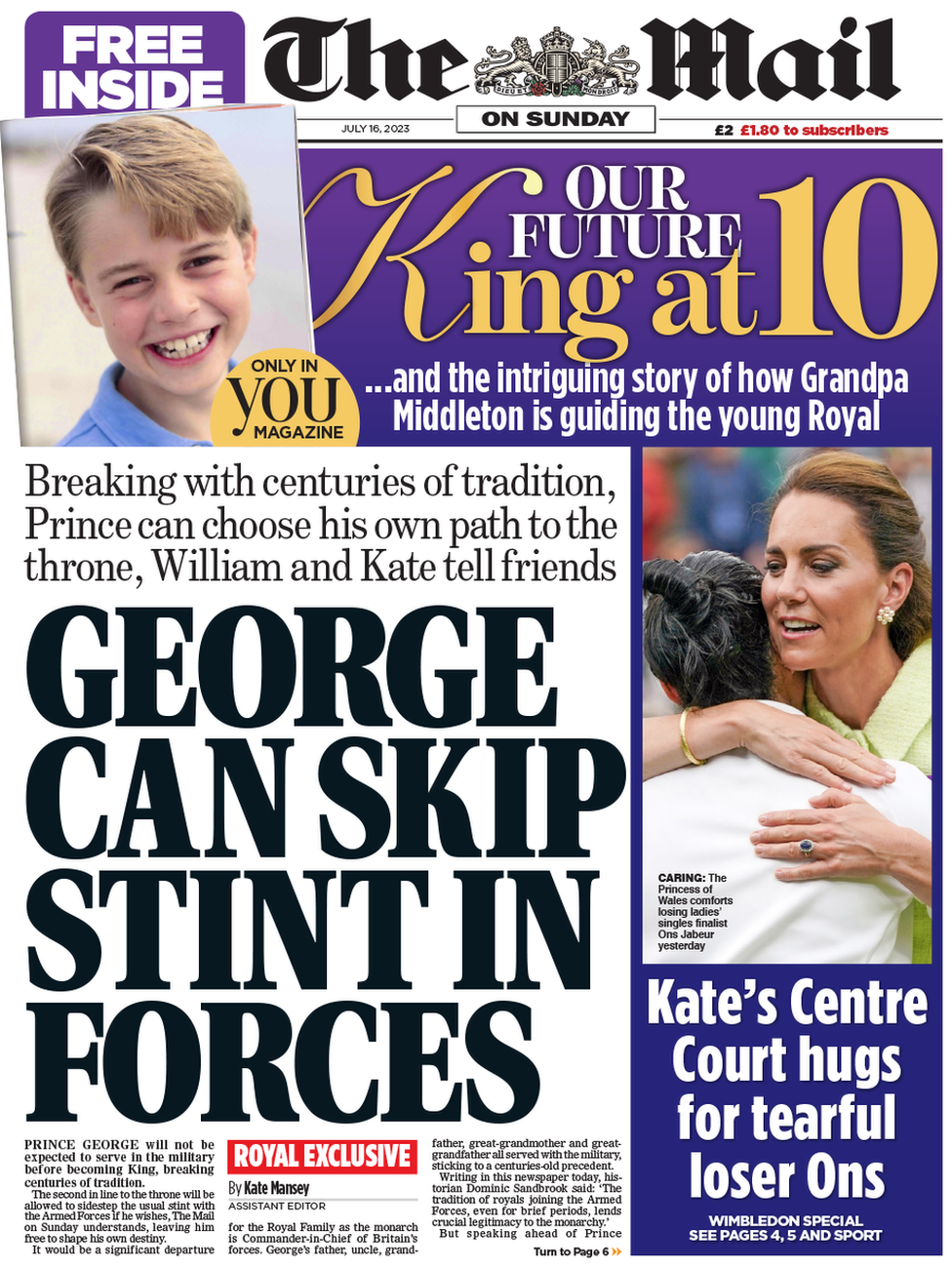 'Wallace quits' and Prince George 'can skip army' - BBC News