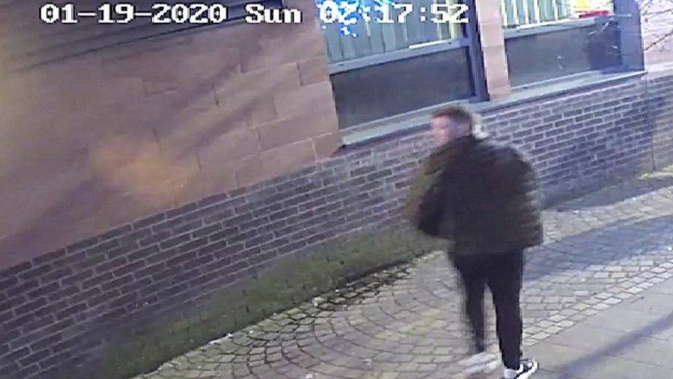 CCTV of Altrincham ear-bite attack suspect released - BBC News