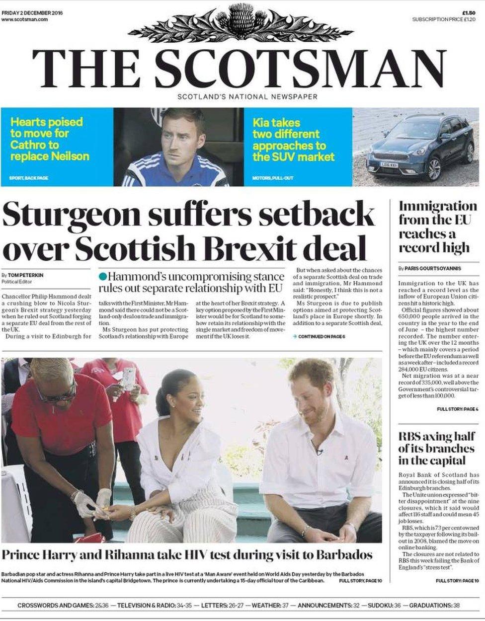 Scotland's papers: Brexit 'slapdown' and daughter's video hell - BBC News
