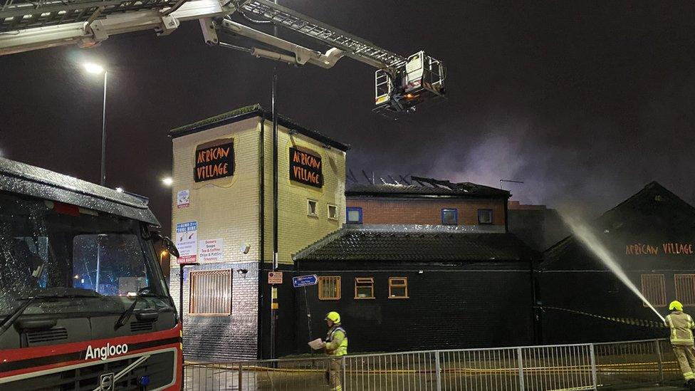 Fire at African Village restaurant in Perry Barr - BBC News