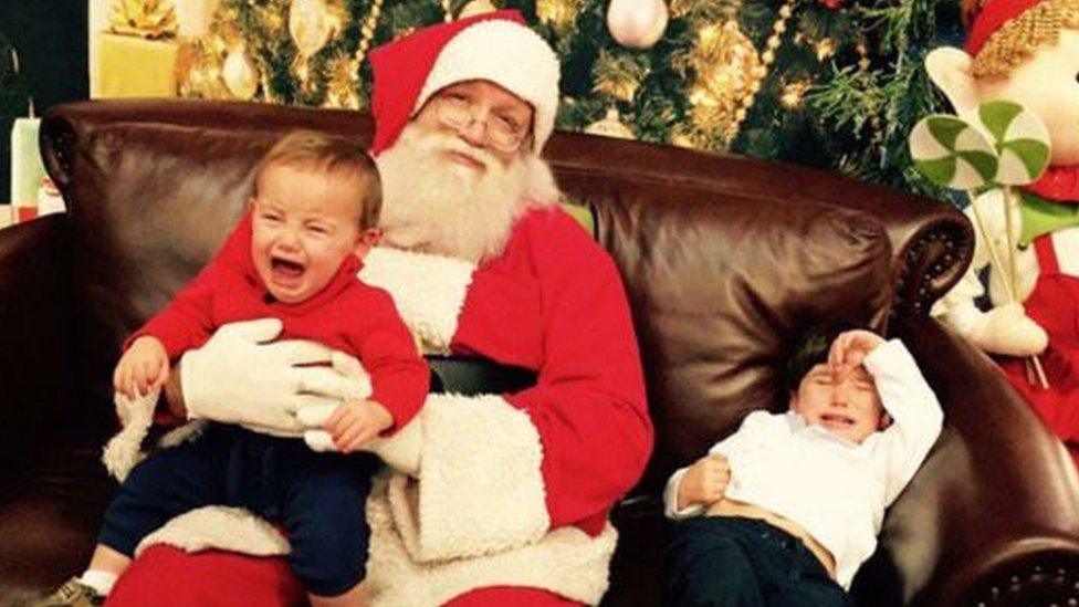 Christmas: Tears, tantrums and sitting with Santa - BBC News