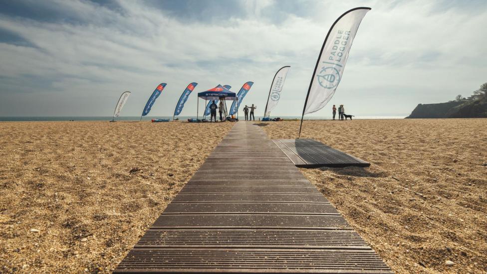 Recycled Devon beach boardwalk 'will improve access' - BBC News