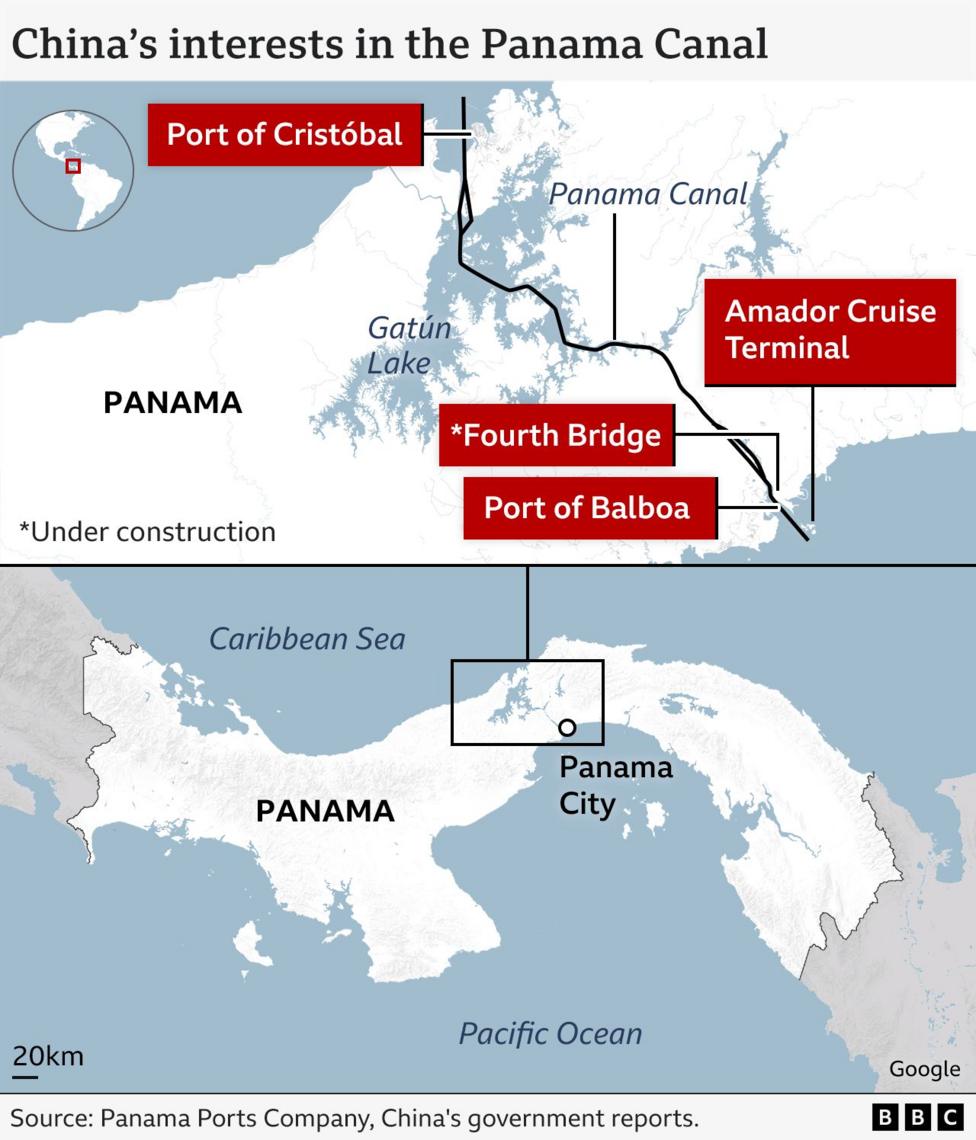 Does China 'operate' Panama Canal, as Trump says? - BBC News