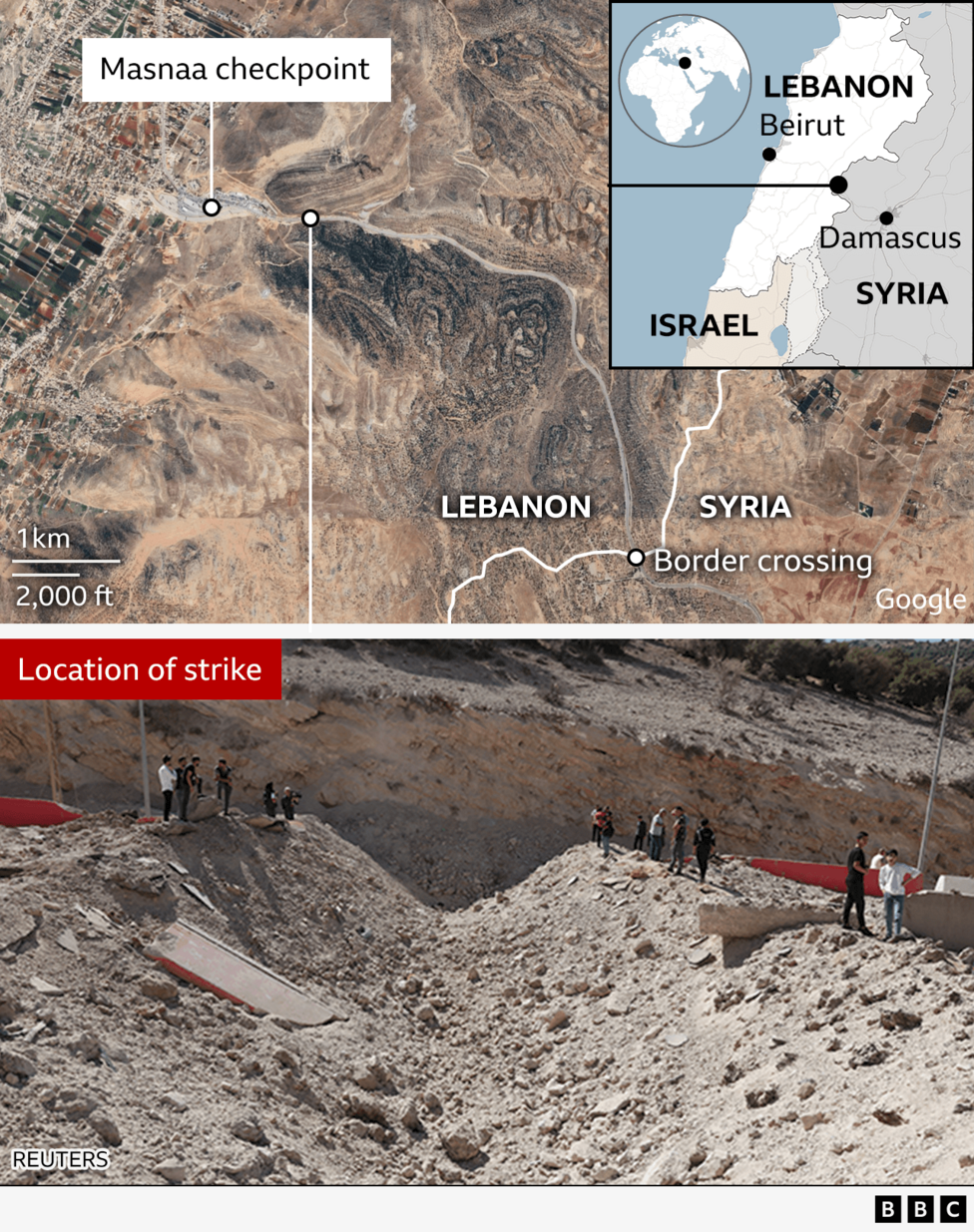 Lebanon-Syria crossing: Israeli strike hits key road near border point ...