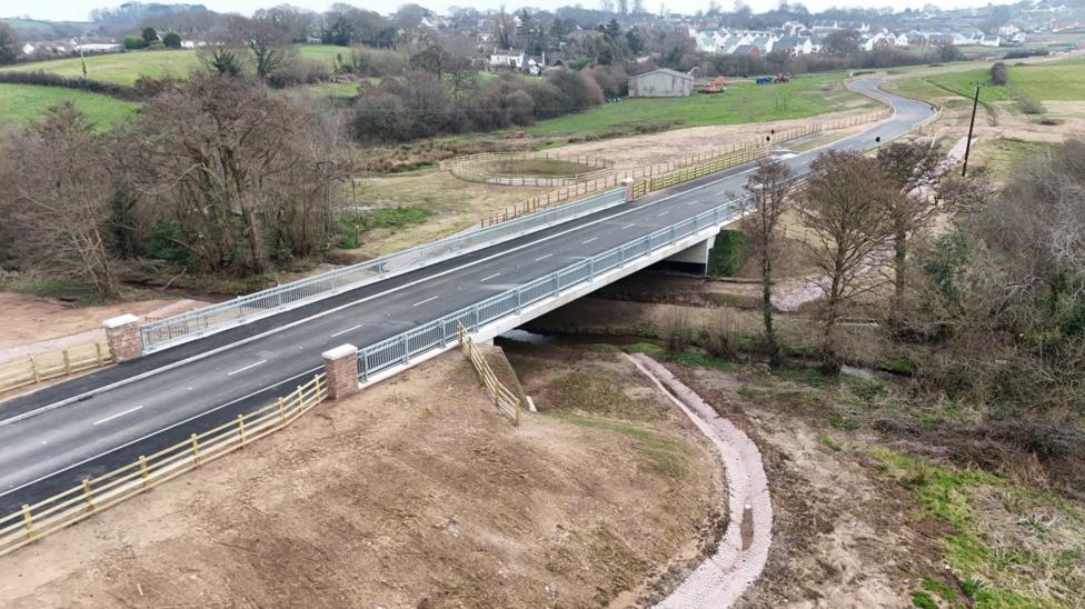 New link road bridge in Dawlish named after flower - BBC News