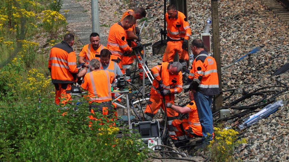 France rail repairs completed after arson attacks - BBC News