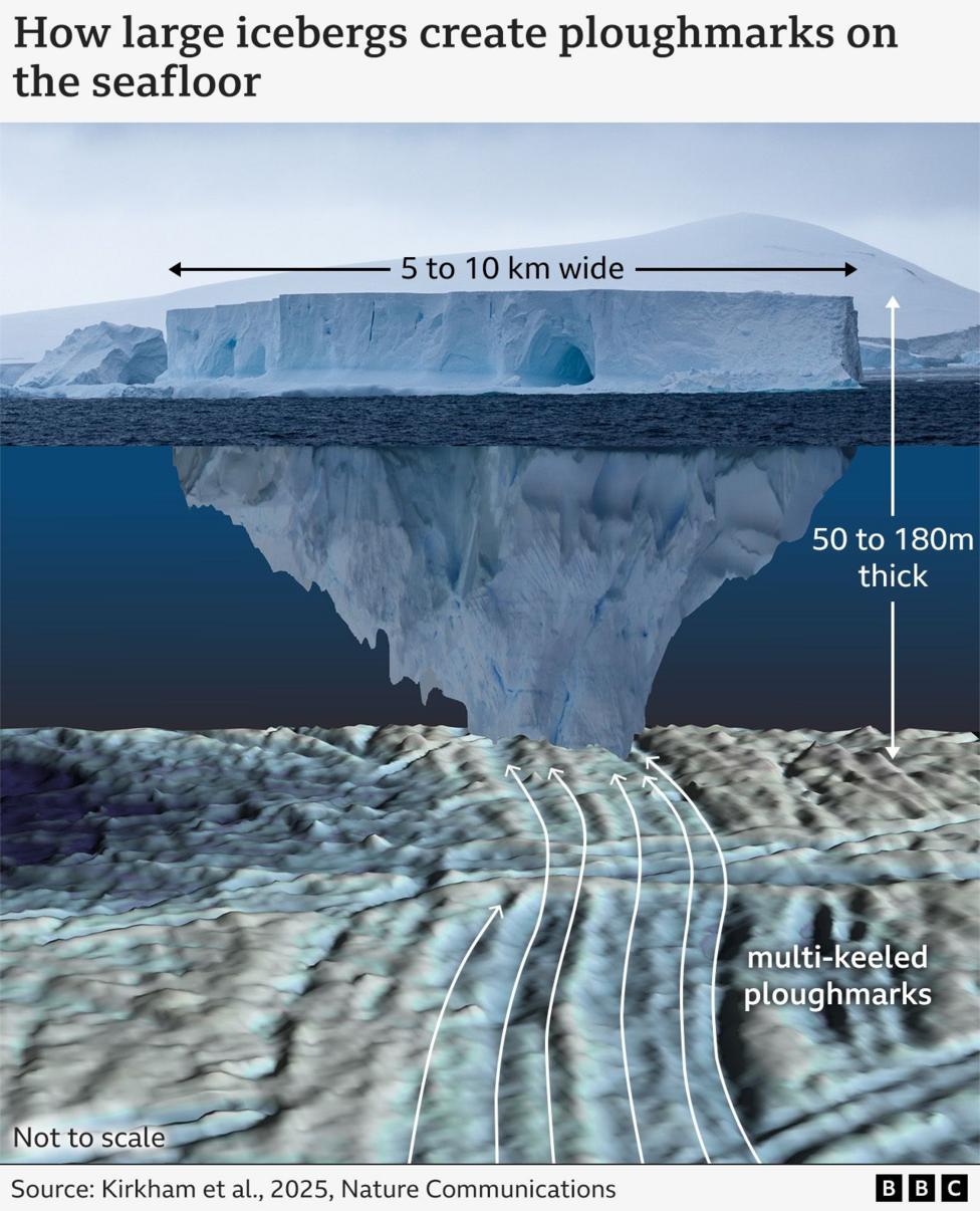 Iceberg tracks found off UK coast could shed light on Antarctica - BBC News