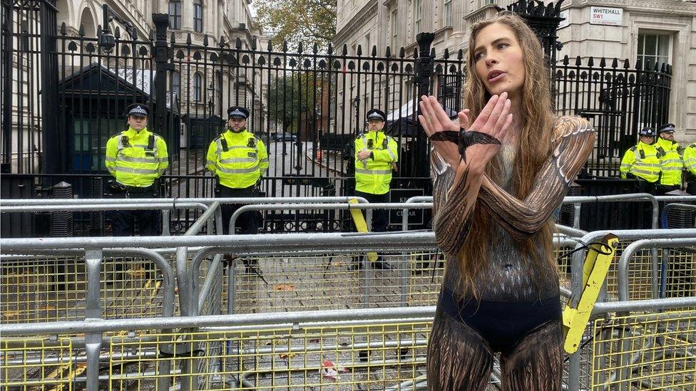 Woman Marches Through London In Body Paint To Save Birds BBC News Woman Marches Through London In Body Paint To Save Birds BBC News