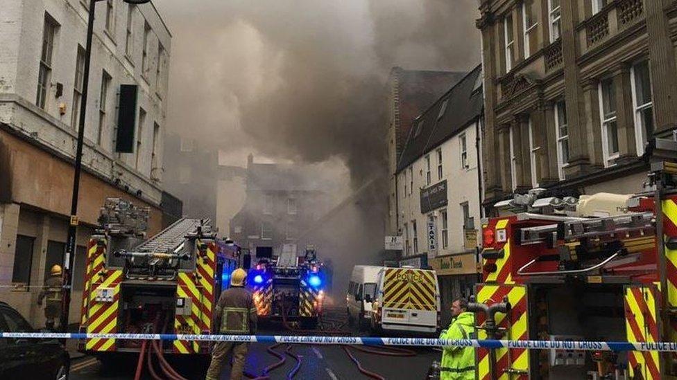 Newcastle Kard Bar fire: One feared dead after five-hour blaze - BBC News