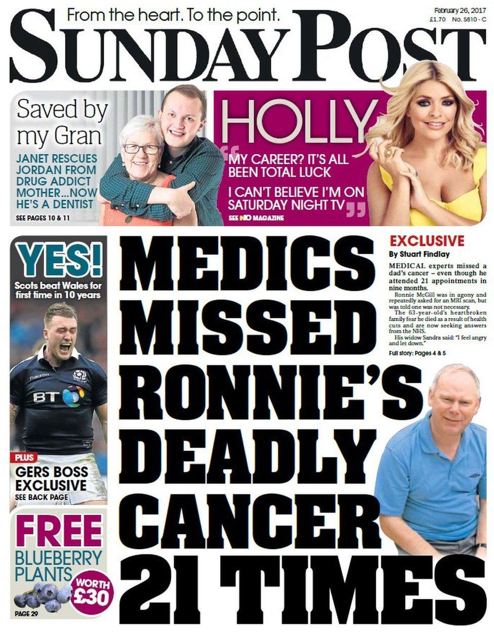 Scotland's papers: Celtic hero's dementia and polluted lochs - BBC News
