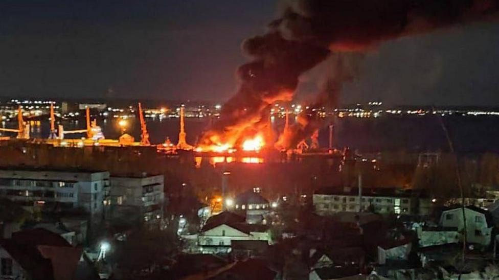 Russia confirms damage to warship in Black Sea - BBC News