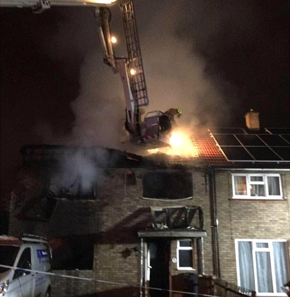 Man seriously injured in Stevenage house explosion - BBC News