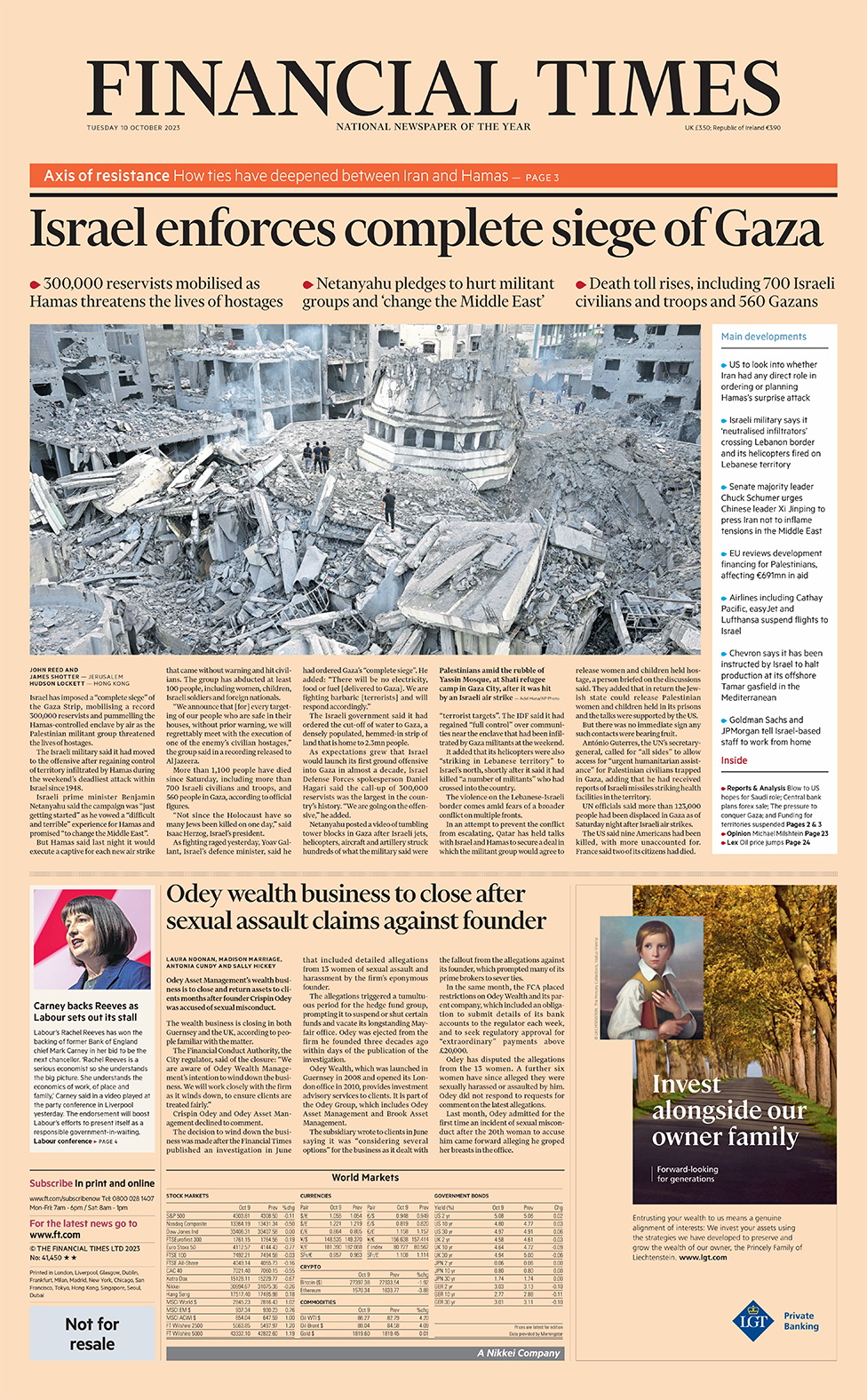'Israel declares siege' and 'Hamas threatens hostages' - BBC News