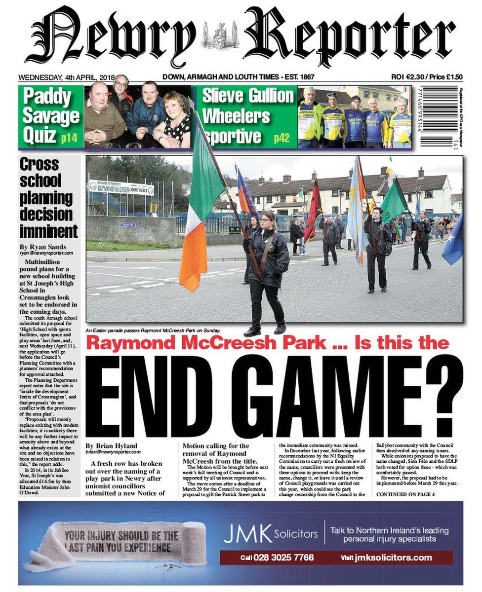 NI paper review: McCreesh Park controversy and cat rescue - BBC News