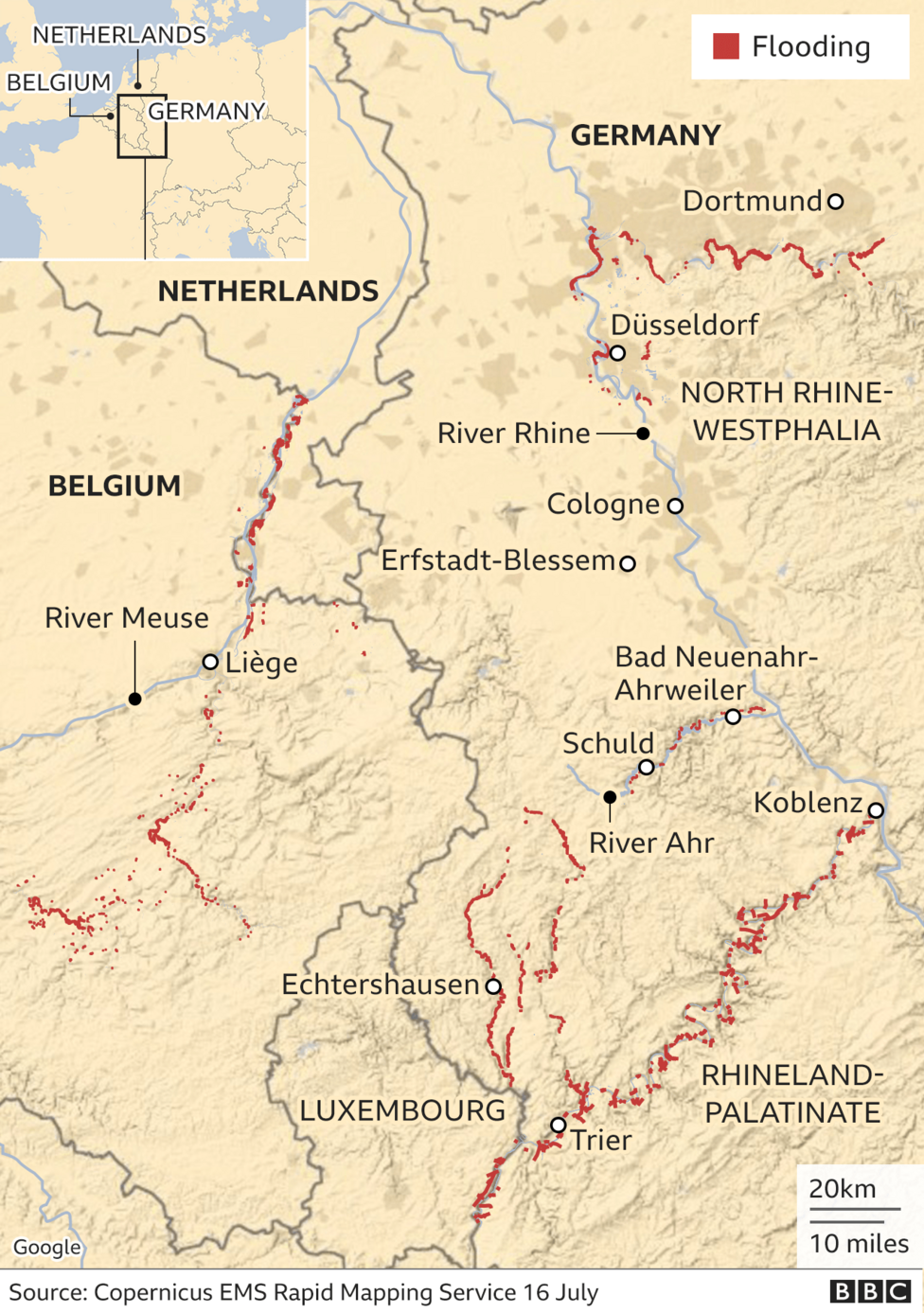 Germany floods: Where are the worst-hit areas? - BBC News
