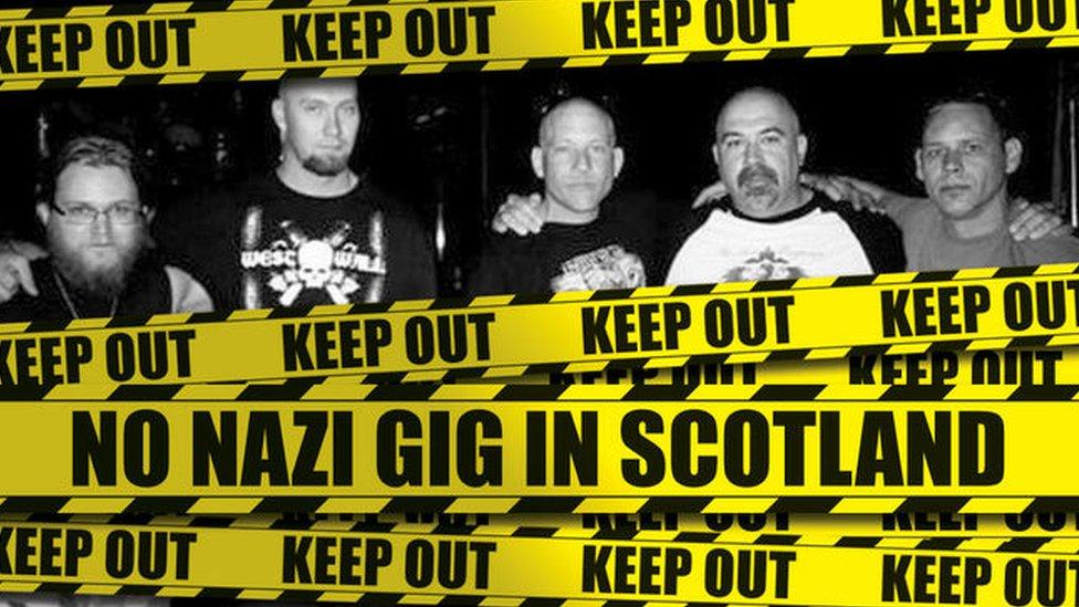 Protesters claim victory after 'white power' concert cancelled - BBC News