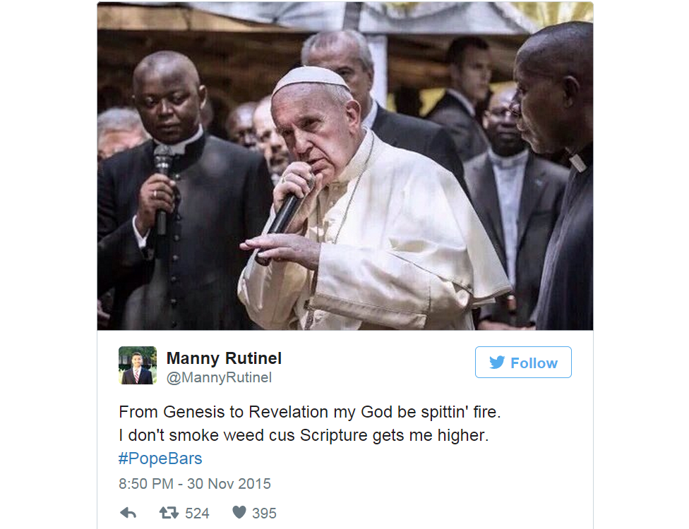 Twitter turns Pope Francis into a rapper with #PopeBars - BBC News