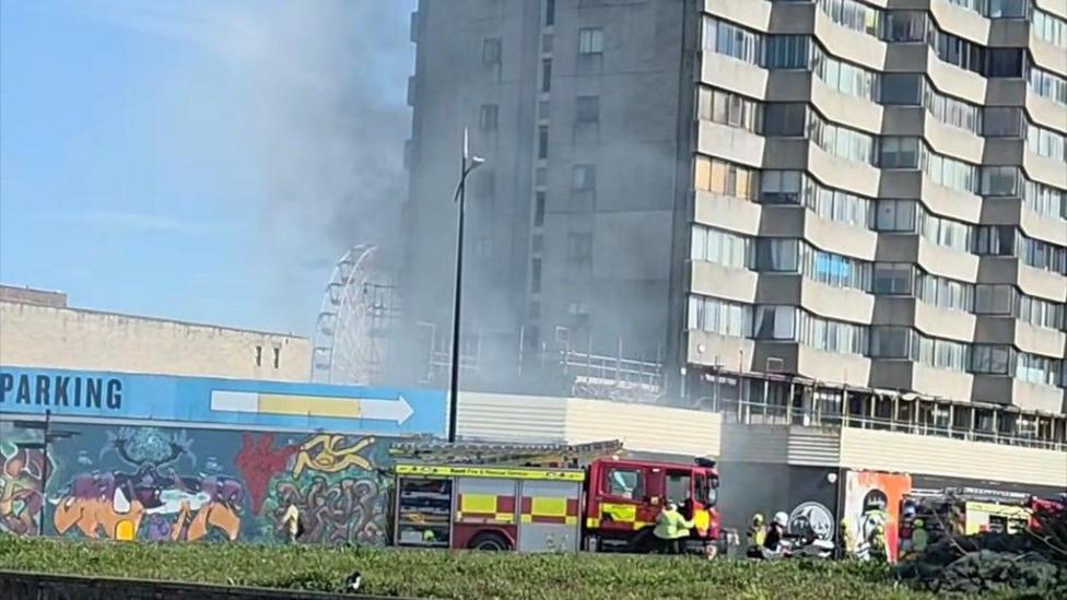 Fire near tower block in Margate treated as suspicious - BBC News