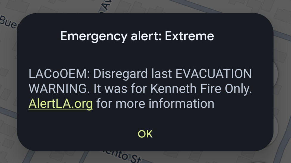 Anger after fire evacuation alert sent in error to millions in LA - BBC ...