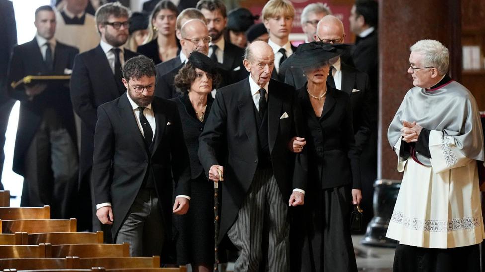 King Charles at Duchess of Kent's funeral but ill Queen Camilla did not ...