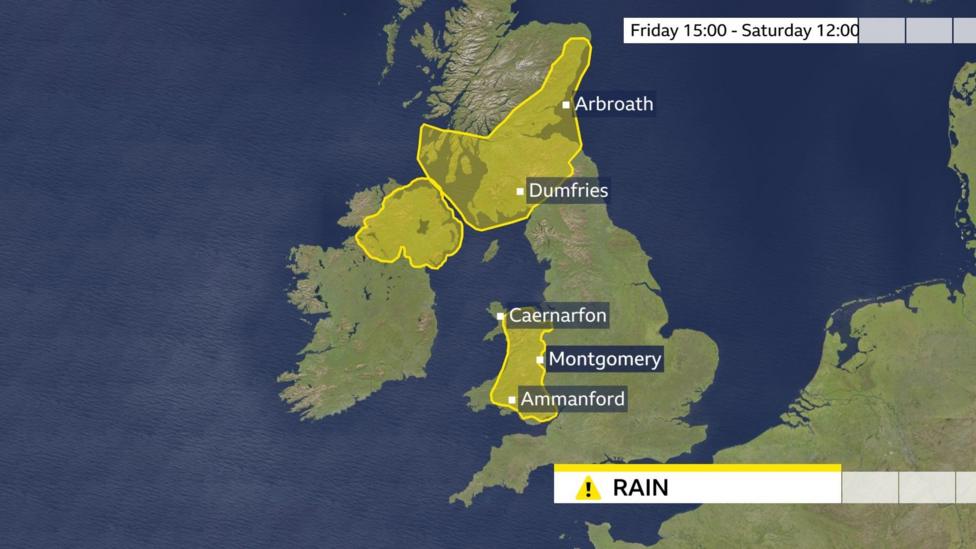 Heavy rain and gales hit UK as weather warnings issued - BBC Weather