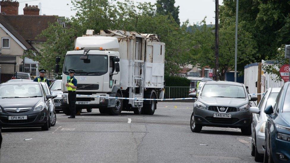 Boy, 5, dies after being hit by Walsall bin lorry - BBC News