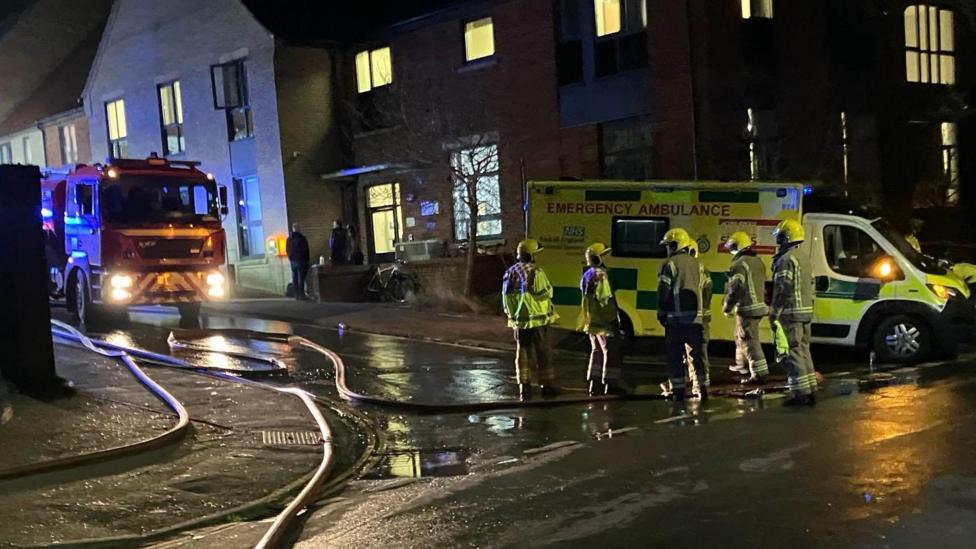 Crews attend fire at former Van-Dal shoe factory in Norwich - BBC News