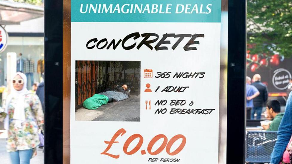 Birmingham homeless charity's billboard plea for summer support - BBC News